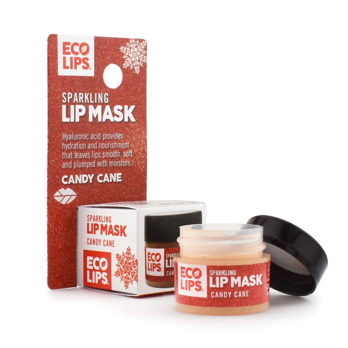 Eco Lips Sparkling Holiday Vanilla Mint Candy Cane Lip Mask - 0.25 oz ...
