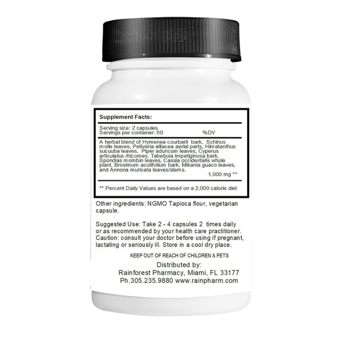 Rainforest Pharmacy Amazon A-F 500 mg - 120 Vegetarian Capsules | RIH ...