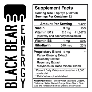 Black Bear Energy Spray - 25 ml | RIH/HAIOTB Stores