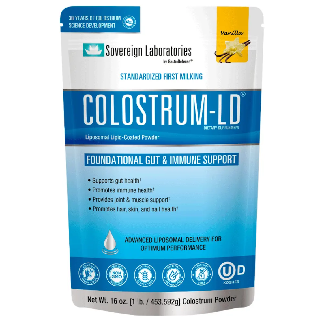 Sovereign Laboratories Colostrum-LD Powder Natural Vanilla Flavor - 16 ...