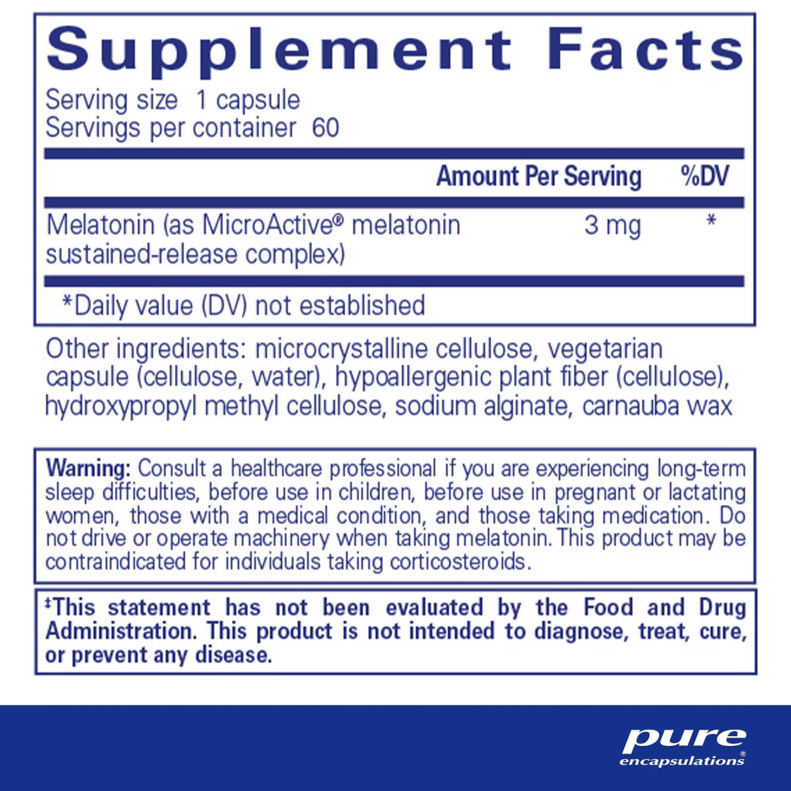 Pure Encapsulations Melatonin-SR - 60 Capsules | RIH/HAIOTB Stores