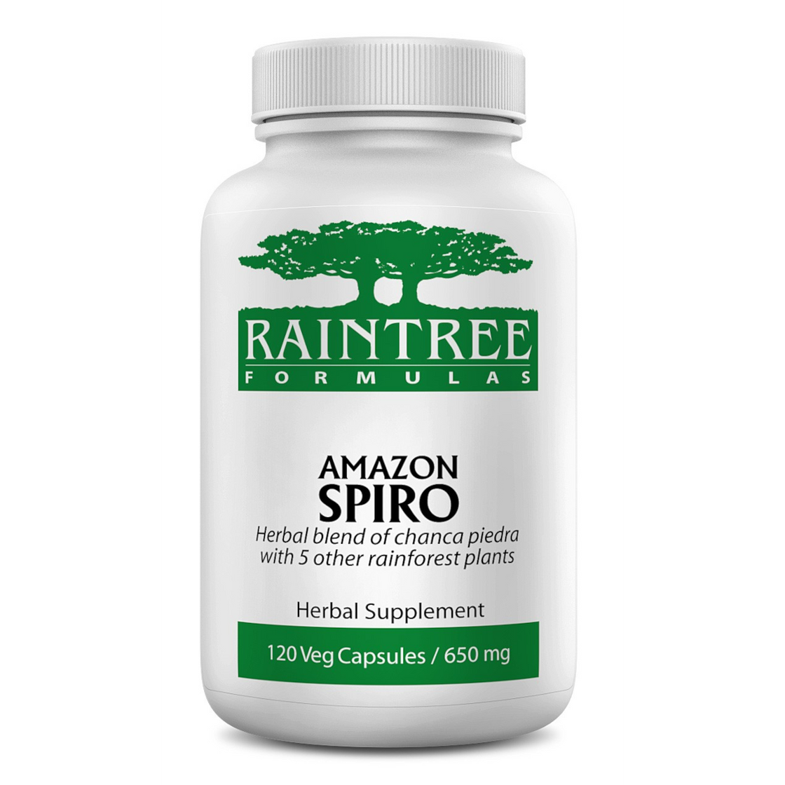RAINTREE FORMULAS Amazon Spiro 650 mg - 120 Vegetarian Capsules | RIH ...