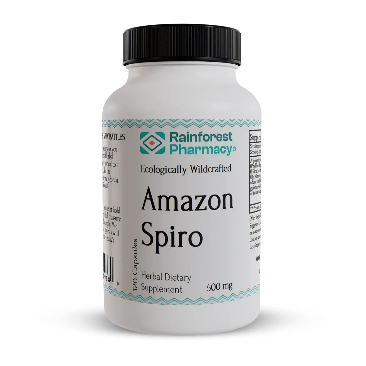 Rainforest Pharmacy Amazon Spiro 500 mg - 120 Vegetarian Capsules | RIH ...